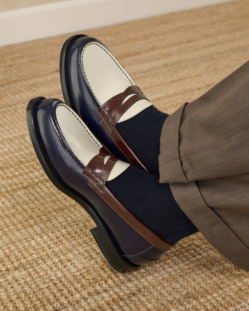 Men's multicolor brushed leather loafer Made in Italy | Velasca