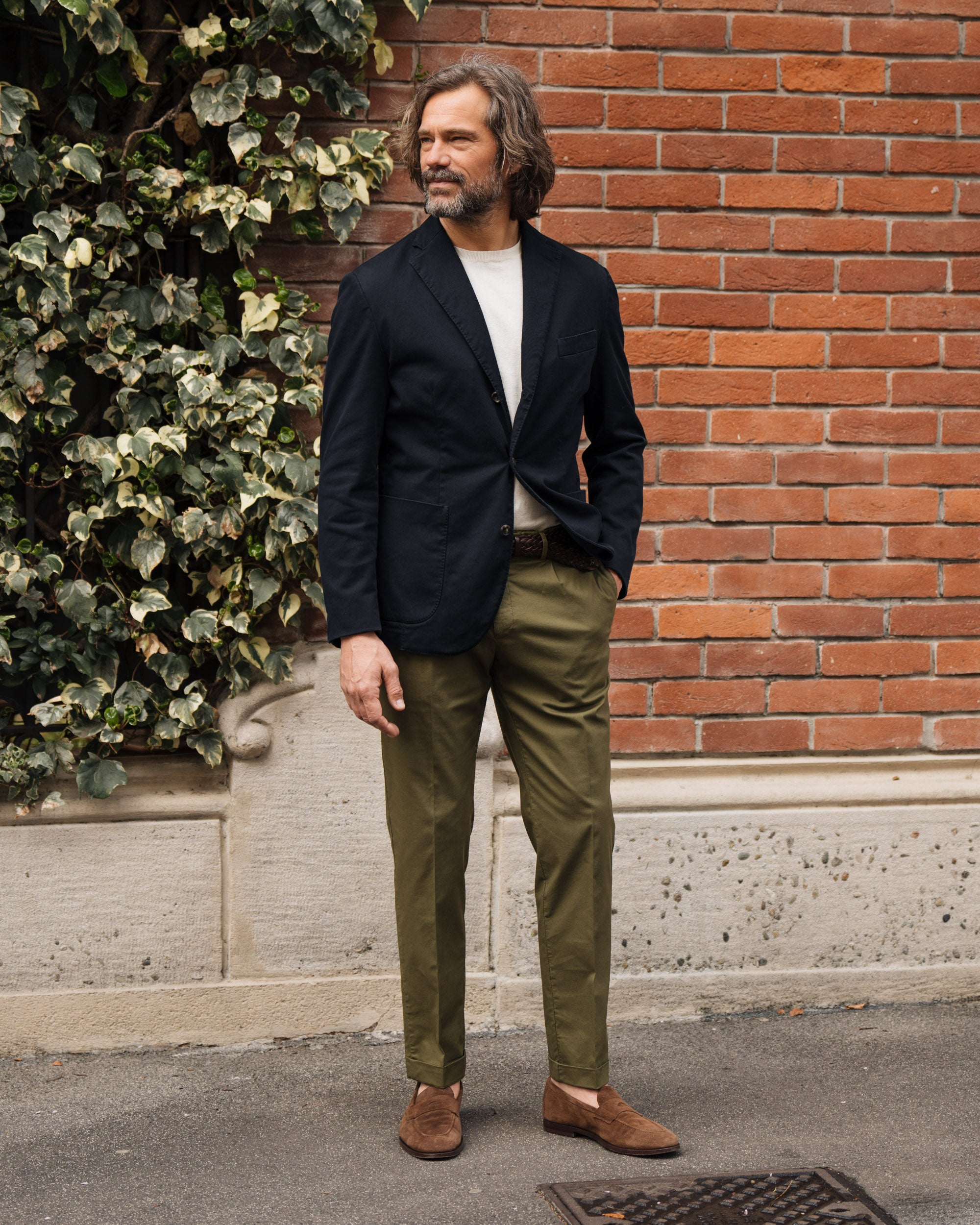 Velasca | Blue deconstructed cotton blazer, made in Italy