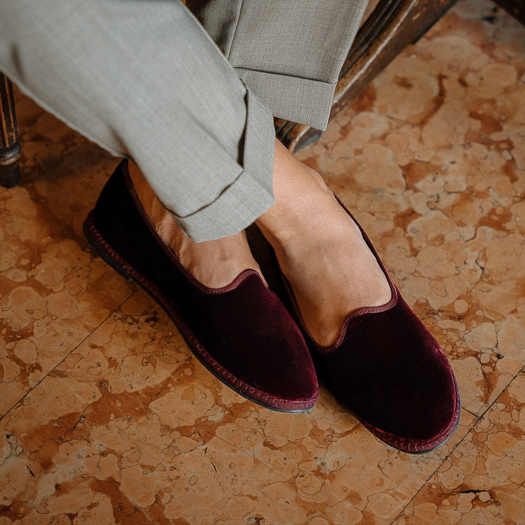 Men's handmade velvet Furlane shoes | Velasca